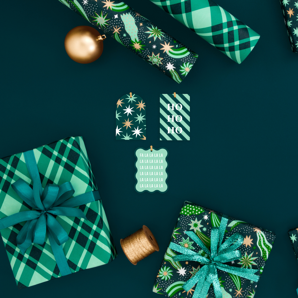 Shooting Star - Premium Christmas Wrapping Paper (Evergreen) – Emballage